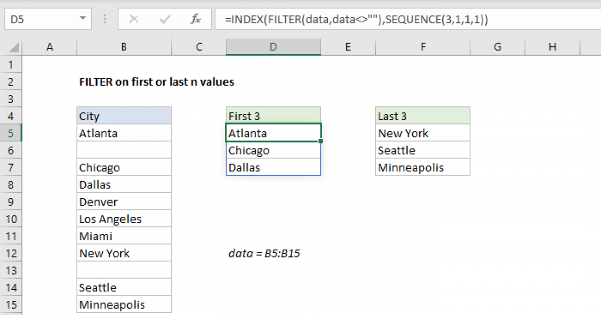 FILTER On First Or Last N Values Excel Formula Exceljet